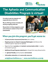 Aphasia and Communication Disabilities Program I March of Dimes Canada